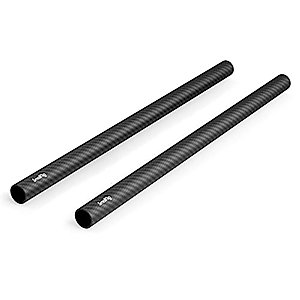 SmallRig 15mm Carbon Fiber Rod for 15mm Rod Support System (Non-Thread), 12 inches Long, Pack of 2 - 851
