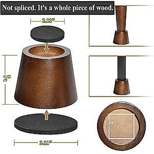 Sopicoz Wooden Furniture Risers 2 Inch Tapered Bed Risers Set of 6, Heavy Duty Wood Bed Lifts Risers for Table, Sofa, Couch, Desk, Dresser