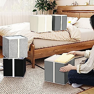 homsorout Storage Cubes, Closet Storage Bins with Vertical Handle, 11 Inch Cube Storage Bins, Closet Organizers and Storage Baskets for Toys, Books, Clothes, 6 Packs (Blended)