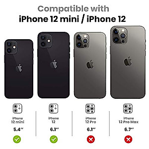 Tensea Compatible with iPhone 12 / iPhone 12 mini Camera Lens Protector, 9H Tempered Glass Camera Cover Screen Protector for iPhone12 mini 5.4 inch / iPhone12 6.1 inch 2020 (Diamond)