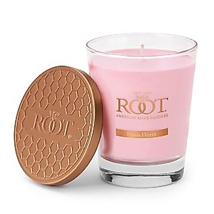 Root Candles Fall Scented Candles Honeycomb Premium Handcrafted Beeswax Blend Candle, Large Veriglass, Floret