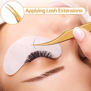Lash Tweezers for Eyelash Extension, Hand Calibrated Dolphin-shaped Tip eyelash tweezers, False Lash Application Tools, Lash extension tweezers gold