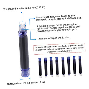 STOBOK 2 Sets 200pcs Black Ink Sac Erasable Pens Refill Refillable Fountain Pen Fountain Pen Ink Fountain Ink Pen Refills Cross Ink Fill Ink Universal Plastic Ink Gall Student