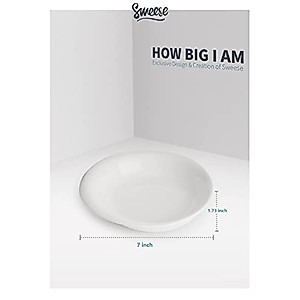 Sweese 140.001 Pasta Bowls - 22 Ounce Porcelain Serving Bowls Salad Bowls for Vegetable, Pasta Fruit Prep- Crescent Series - Set of 6, White