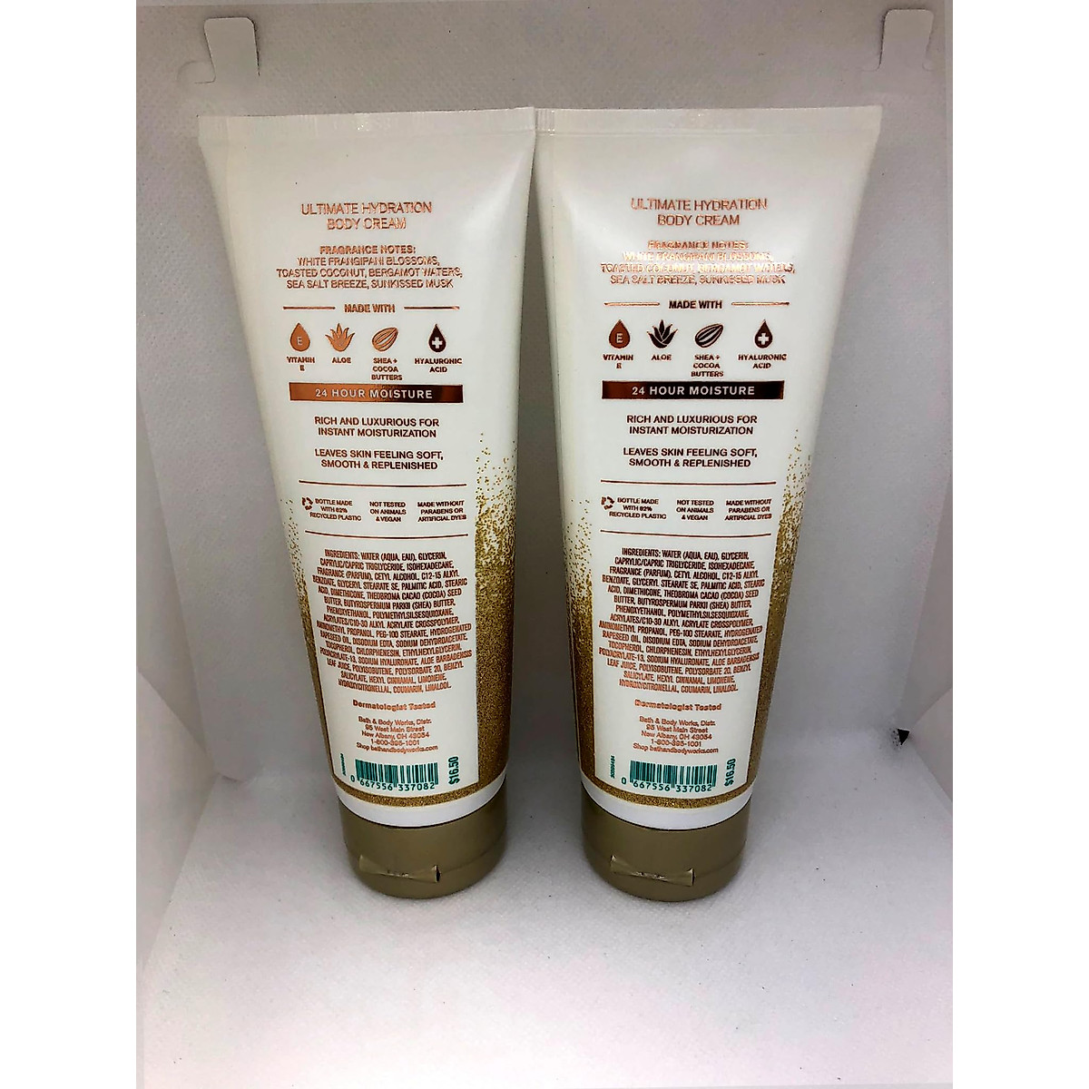 Bath and Body Works 2 Pack At The Beach Ultra Shea Body Cream 8 Oz.