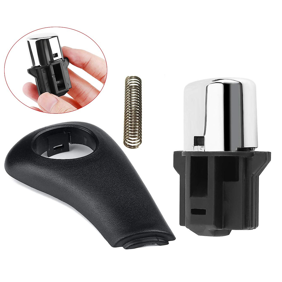 LEIMO KPARTS 54132-SDA-A81 Shifter Shift Button Knob Repair Kit + 54141-SDA-A81 Shift Knob Side Plate for 2003-2006 Honda Accord