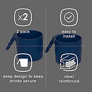 Diono Car Seat Cup Holders for Radian, Everett and Rainier Car Seats, Pack of 2 Cup Holders, Blue Sky