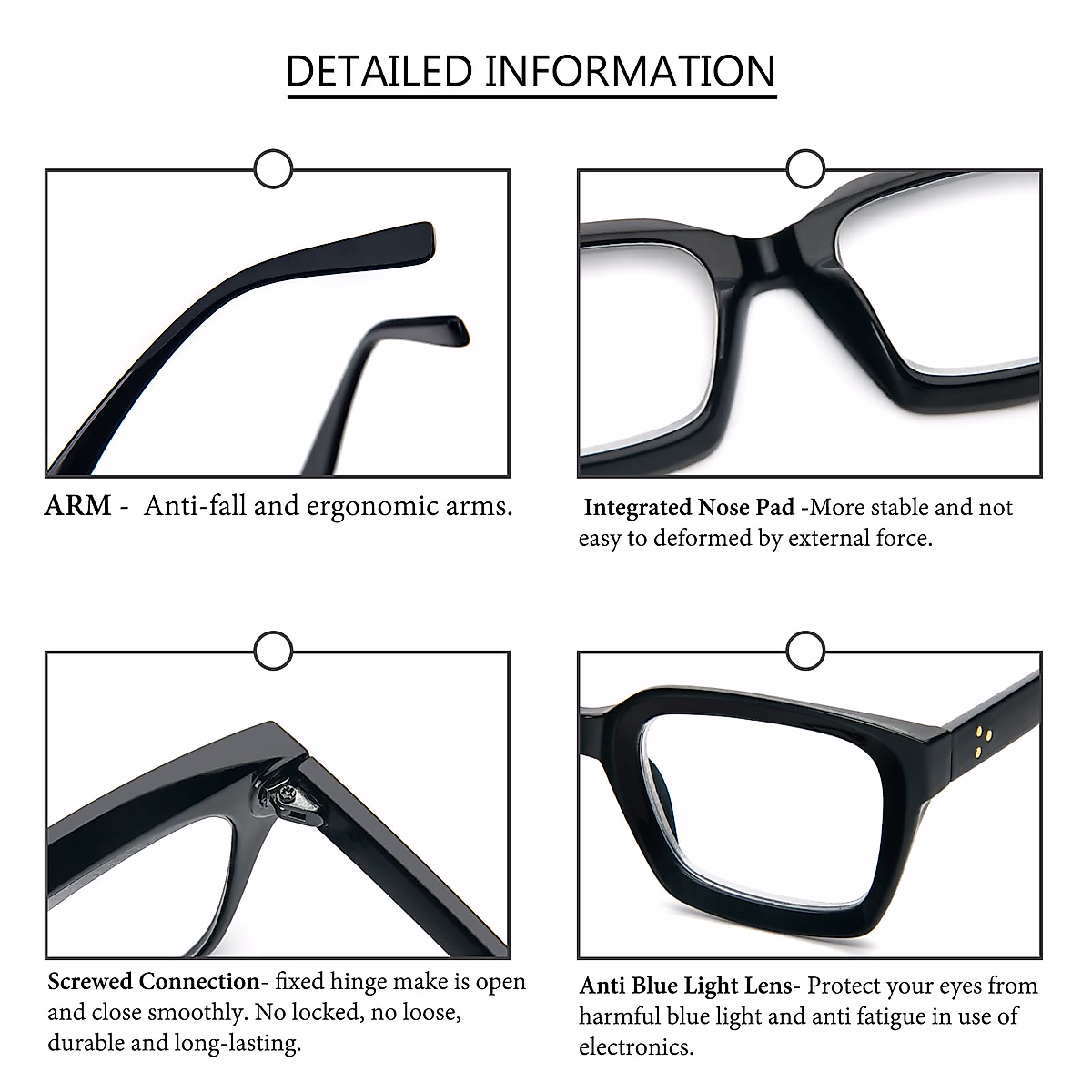 DXYXYO Blue Light Blocking Reading Glasses for Women 1.5 Oversized Computer Readers Retro Fashion Oprah Style Square 3 Pack