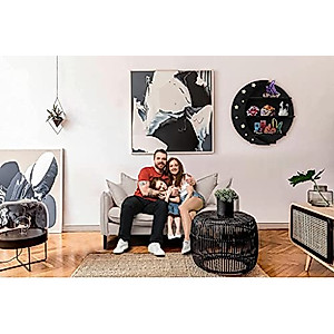 RNOONY Crescent Moon Shelf for Crystals| X Large - Boho Shelves Essential Oil Shelf, Wooden Moon Shelf, Crystal Display Shelf, Moon Decor, Wiccan Decor, (Black)