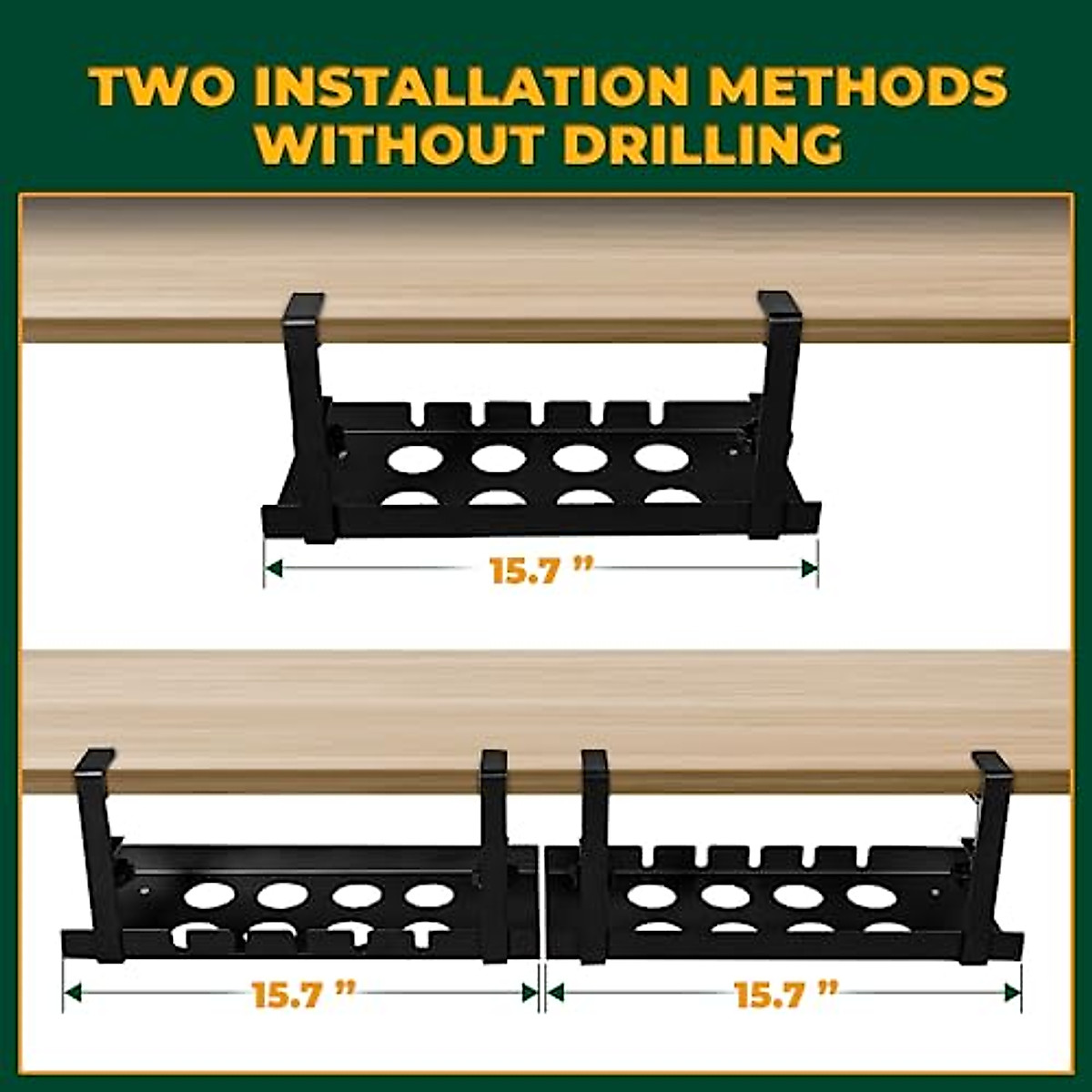Metal Cable Management Tray Under Desk with Clamp Retractable Cord Organizer for Desk No Drill Cable Tray Basket for Wire Management Sturdy Metal Cable Management Under Desk with Clamp for Home Office