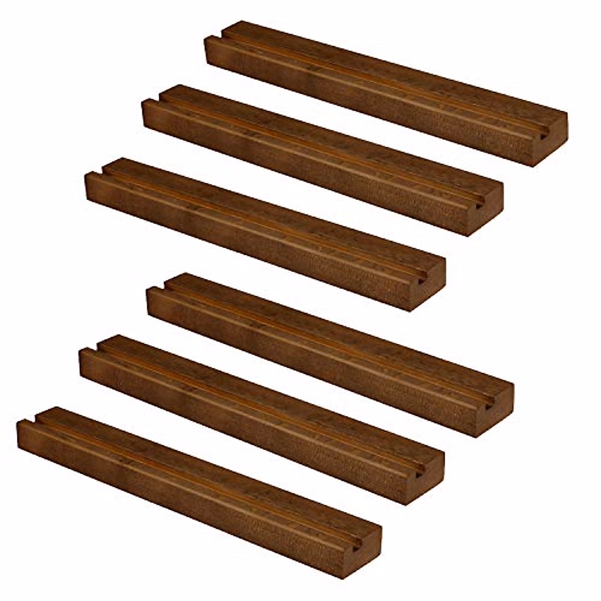 Ilyapa Wood Vinyl Record Shelf Wall Mount, 6 Pack - Espresso Record Album Holder Display Your LP