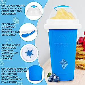 Todolobo Slushie Squeeze Maker Cup - Instant DIY Magic Frozen Smoothie & Drink Tumbler Set for Kids and Adults, Reusable & BPA-Free, Bonus Straw Spoon, Perfect for Parties and Gifts