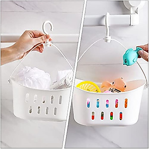 iplusmile Shower Caddy Hanging Hanging Plastic Storage Basket Shower Caddy Basket Laundry Organizer Container Trolley Basket for Organizing Bathroom Kitchen Dorm Room Shower Caddy Portable