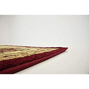 Unique Loom Versailles Collection Traditional Classic Floral Motif Area Rug (5' 0 x 8' 0 Rectangular, Burgundy/ Ivory)