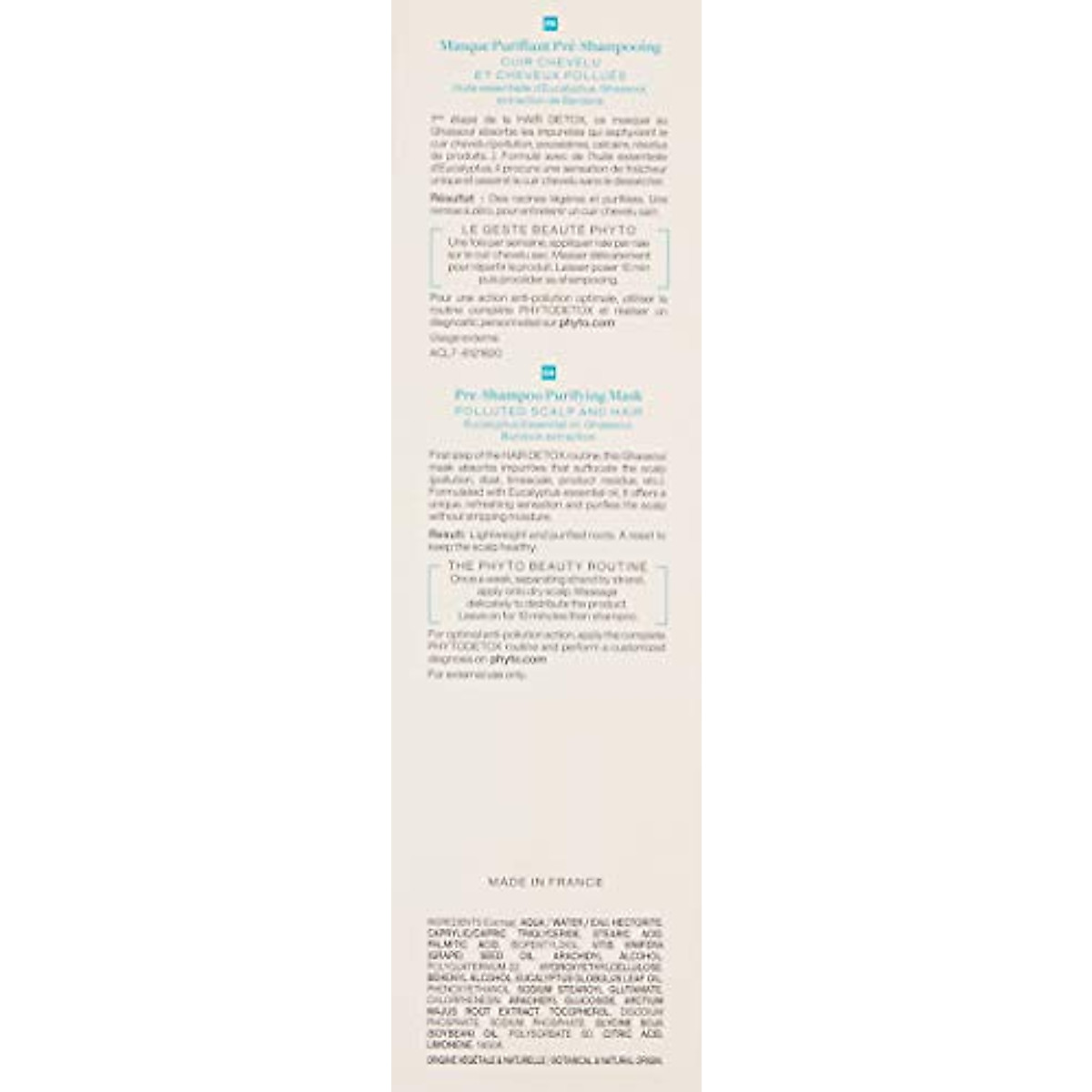 PHYTO Phytodetox Pre-shampoo Purifying Mask, 4.40 Fl Oz