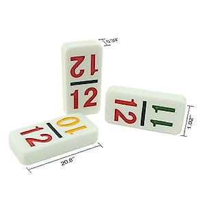 LEQUPLAY Mexican Train Number Dominoes Set Double 12 Dominoes 91 Tiles Games with Leather Box , Number Dominoes Set for Kids Adults and Family…