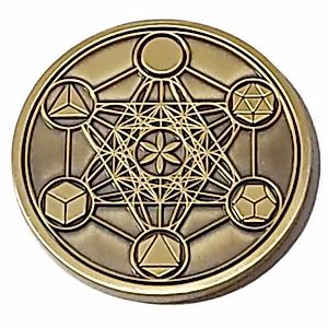 Metatron's Cube + 72 Names of God Kabbalah King Solomon Coin Seal Talisman