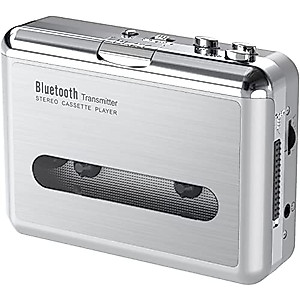 Bluetooth Walkman Cassette Player with Earphone, Portable Tape Player Compact Stereo Audio Music Wireless Bluetooth Output to Headphone/Speaker, 2AA Battery or USB Power Supply, 3.5MM Headphone Jack
