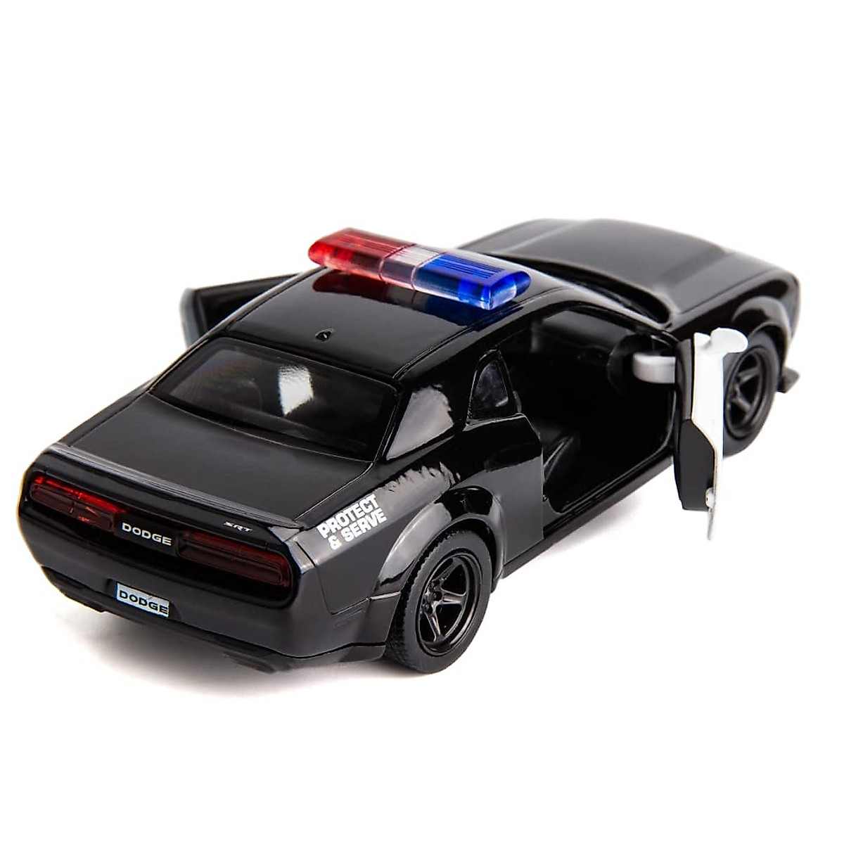 BDTCTK 1/36 Scale Challenger Police Car Model, Zinc Alloy Die-Cast Pull Back Vehicles Kid Toys for Boy Girl Gift (Black)