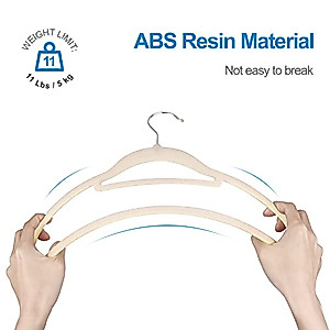 Specilite Velvet Hangers 30 Pack, Ivory Clothes Hangers Non Slip and No Shedding with 360° Swivel Hook, Ultra Thin and Space Saving Felt Hangers by Sturdy ABS Plastic, for Suits, Shirts, Coats