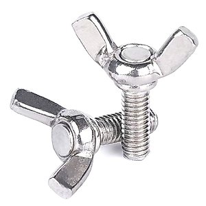20 Pcs M6 Carbon Steel Zinc Plating Wing Butterfly Screws Bolts,Wing Bolt,Machine Fastener,Thumb Hand Screws for Electronic Equipment (Galvanized M6-1.0 x 20mm)