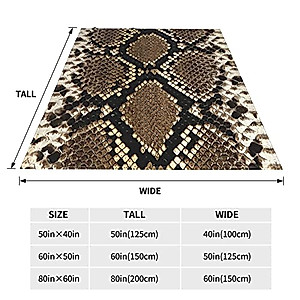Prexill Snake Skin Soft Flannel Fleece Throw Blanket，Lightweight Warm Microfiber Plush Couch Sofa Bed Blanket (80"x60" Queen-Size for Adults…