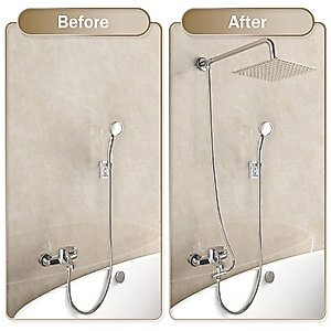 HEILAIYI Shower Head Refit, Refit Shower Set, Retrofit Shower Set, Modifyied Shower Set,Hand Shower Refit into Overhead Shower,10 Inch Rain Shower Head Connect to Faucet with Hose & Shunt Valve