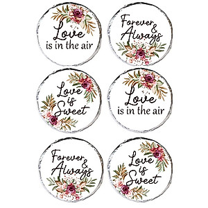 270 PCS Watercolour Flowers Wedding Stickers,3 Design Self Adhesive Circle Label Stickers, Wedding Envelope Seals Candy Stickers,Wedding Party Chocolate Stickers.(FJ-t11)