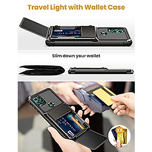 TITACUTE for Moto G Stylus 5G 2021 Case Wallet 5 Credit Card Holder Flip Cover ID Slot Back Pocket Dual Layer Anti-Scratch Hard Shell Tough Protective Bumper for Moto G Stylus 5G 2021 Gunmetal Bronze