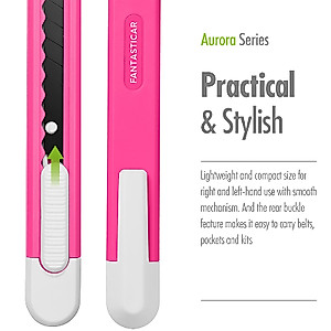 FantastiCAR 24-Pack Colorful Lightweight Box Cutter Retractable Snap-Off Utility Knife Set