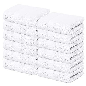 Infinitee Xclusives Premium White Bath Sheets – Pack of 2, 35x70 Inches Large Bath Sheet Towel + Hand Towels - Pack of 6 + Washcloths Set – Pack of 12