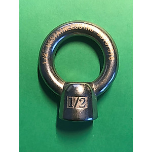 US STAINLESS Stainless Steel 316 Lifting Eye Nut 1/2" UNC Marine Grade Pitch of 13