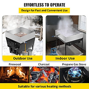 VBENLEM Maple Syrup Evaporator Pan 24x24x7 Inch Stainless Steel Maple Syrup Boiling Pan for Boiling Maple Syrup