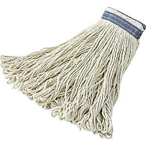 Rubbermaid Commercial Products Universal Headband Mop Head Replacement, 24-Ounce Capacity, White, Heavy Duty All Pro Rayon Industrial Wet Mop for Floor Cleaning/Finishes on Title/Hardwood/Sealing