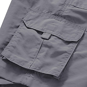 Asfixiado Kids' Boys' Cargo Shorts Outdoor Quick Dry Elastic Waist Fishing Camping Casual Fishing Cargo Shorts #9048 Grey-XS