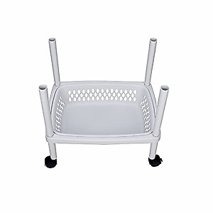 Ruishetop 3 Layers Plastic Rolling Storage Cart Vegetable Organizer Shelf Rack Storage Tower Utility Cart with Wheels and Removable Baskets, for Kitchen Laundry Room Bathroom Office Home (White)