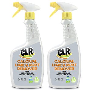 CLR Calcium, Lime & Rust Remover, Blasts Calcium, Dissolves Lime Deposits, Zaps Stubborn Rust Stains and Hard Water Deposits, 26 Ounce Spray Bottle (Pack of 2)