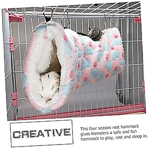 balacoo 2pcs Pets Ferret Comfortable Chinchilla Winter Pet House Squirrel Hamster Cage Nest Pink with for Glider Bird Grey Accessories Sleeping Pig Tunnel Guinea Hideaway Animal Small