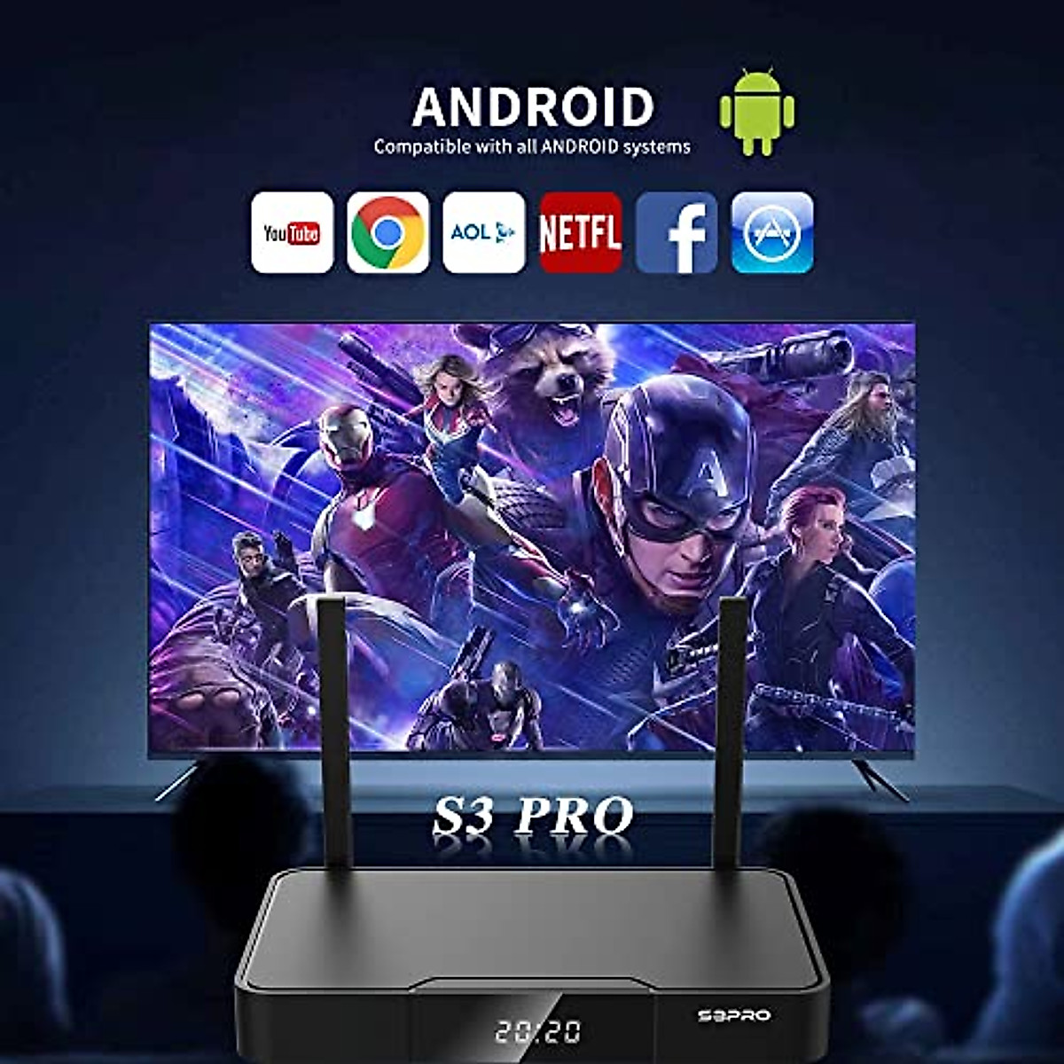 2023 The Best Version of English Android 9.0 OS S3Pro S3 pro TV Box Support 6K Strong Wi-Fi Connection More Functions