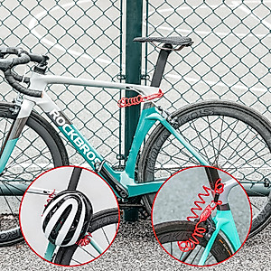 ROCKBROS Bike Lock Cable Combination Motorcycle Helmet Lock High Security Bicycle Lock - 6FT Long, Portable, Anti-Theft, for Scooter/Bicycle/Ebike