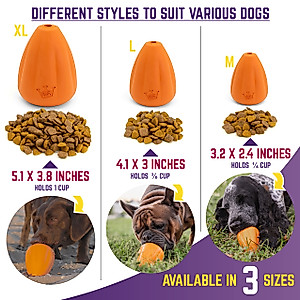 Chew King Premium Treat Dog Toy, Extremely Durable Natural Rubber Toy, Bacon Flavored Dog Toy Orange Large