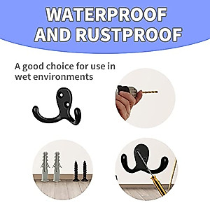 YAFIYGI 5Pack Towel Hook Heavy Duty Metal Single Prong Robe Hanger Rustproof Wall Hooks for Hanging Towel Hooks with 10 Screws for Bags，Hat, Cap,Cup（Black）