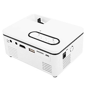 VBESTLIFE Mini LED Projector 1080p HD Private Home Cinema Theater Portable Movie Projector Compatible with Desktop Laptop PC Smartphone, Gift Pocket Projector for Party Outdoor Recreation(White)