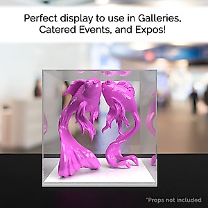 Marketing Holders Clear Acrylic Cube 10x10x10 with White Base Durable Plastic Box Collectible Items Cover Square Showcase Pedestal for Art