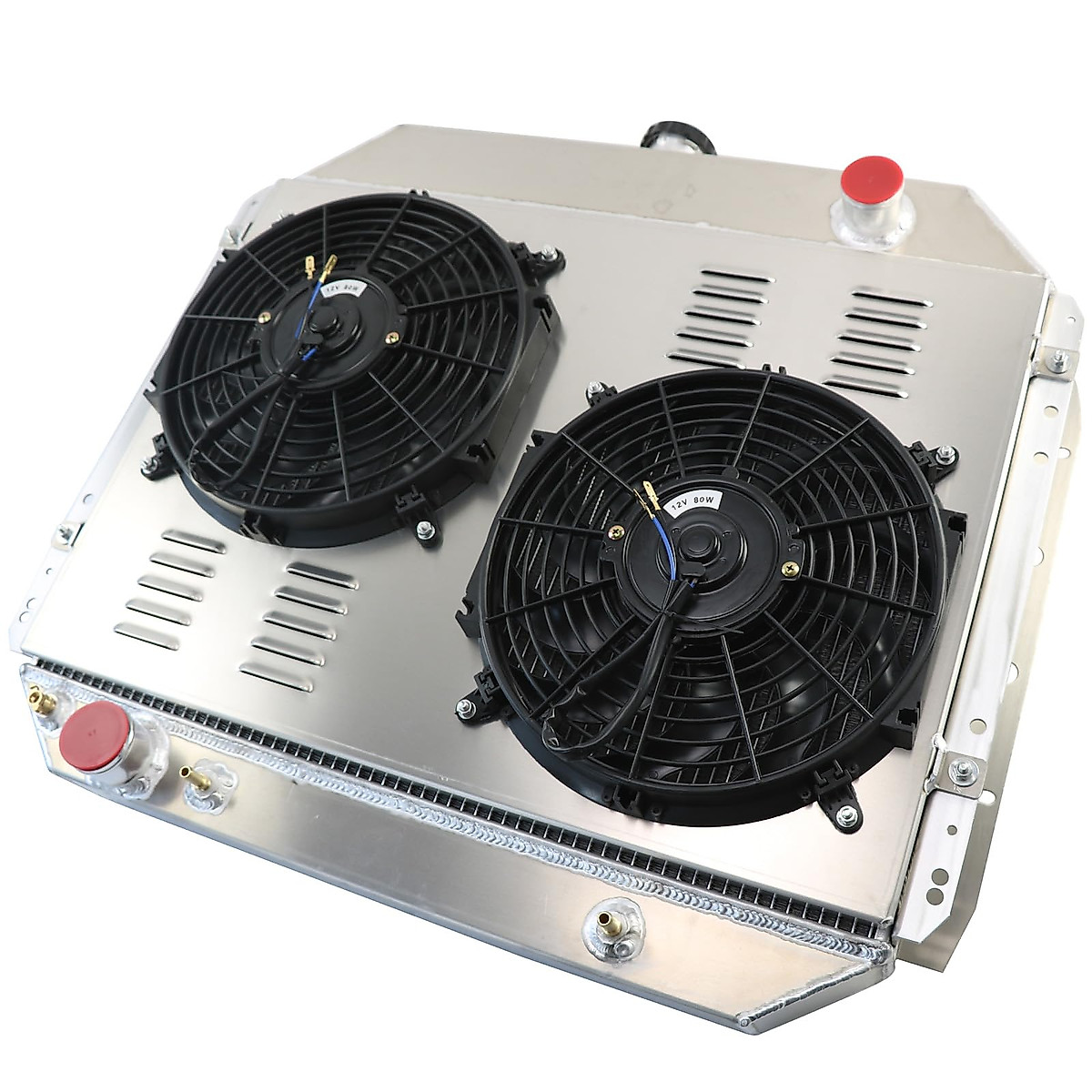 CoolingSnow CC433 Aluminum Radiator for Ford 1966-1979 Bronco F100 F150 F250 F350 Pickup Truck Radiador 3 Row Core Radiators Shroud Fans Relay Kits