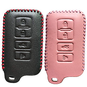 2Pcs Coolbestda 4Buttons Key Fob Cover Keyless Skin Jacket Remote Wallet Bag for 2019 2018 2017 Toyota Highlander Avalon Camry Corolla RAV4 HYQ14FBA