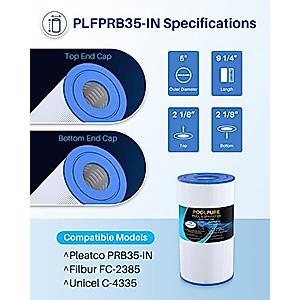 POOLPURE PRB35-IN Spa Filter Replaces Unicel C-4335, Guardian 409-219, Filbur FC-2385, 03FIL1300, 17-2482, 25393, 303557, 817-3501, R173431, 35 sq.ft, 5 X 9 Hot Tub Filter, 1 Pack