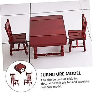 Housoutil 1 Set Folding Table and Chair Set Book Shelf Decor Kids Folding Table and Chairs Kids Mini Toys Mini Living Room Set Furniture Sets Dollhouse Furniture Set Mini Desk Furniture