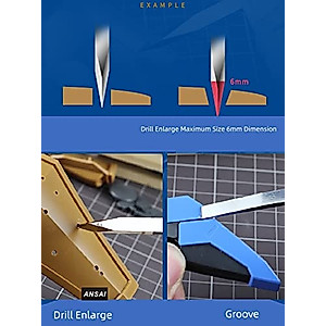 ANSAI Double Edge Chisel, Trigone Enlarge Panel Line, Flat Repair C-Side Versatile Modeling Tools Scriber Carved For Hobbies Mecha Military Miniature Scale Model Kit