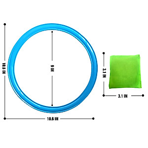 GOODLYSPORTS 2-In-1Hopscotch & Bean Bag Toss,Combine Hopscotch Rings with Bean Bag Toss Game, Bean Bag Toss Game for Kids,Hopscotch Outdoor Game,Agility Rings,Fun Playground Toys for Boys and Girls